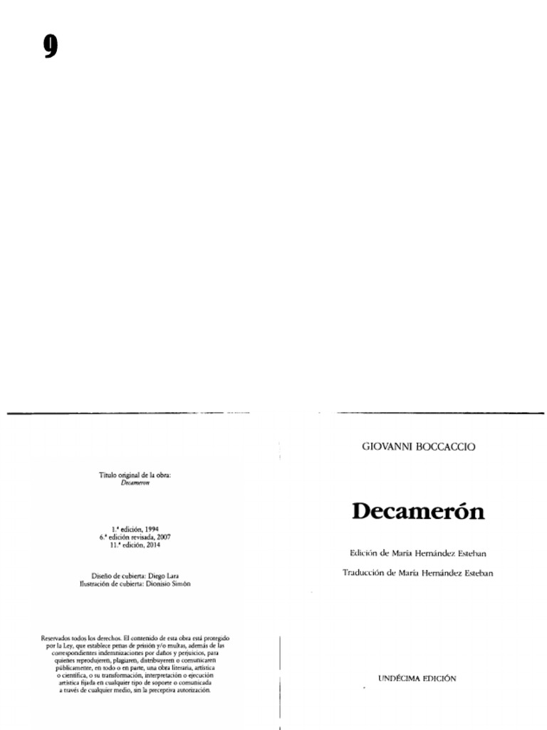 Decameron (Introducción Edición de Cátedra y Seleccion) | PDF