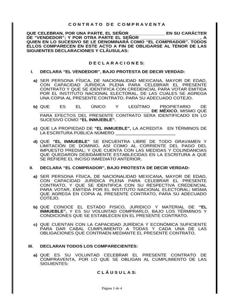 Contrato de Compraventa Casa-Tadeo | PDF | Derecho privado | Derecho ...