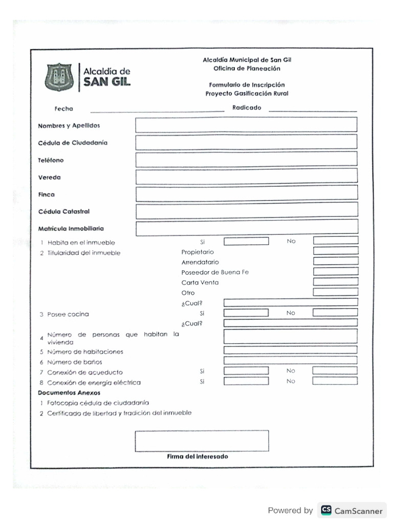 Formulario Gas San Gil | PDF