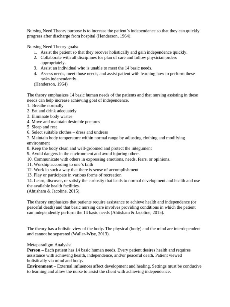 Nursing Need Description&Analysis | PDF