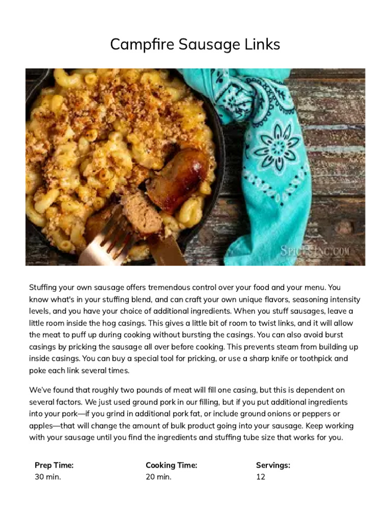 Campfire Sausage Links | PDF