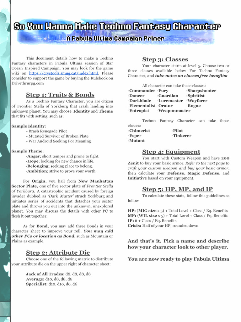Techno Fantasy Campaign Primer | PDF