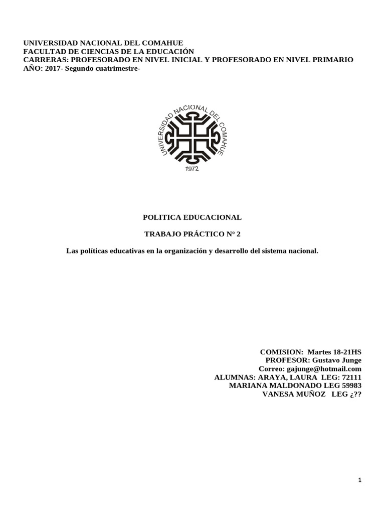 TP Nro 2 Politica Final | PDF