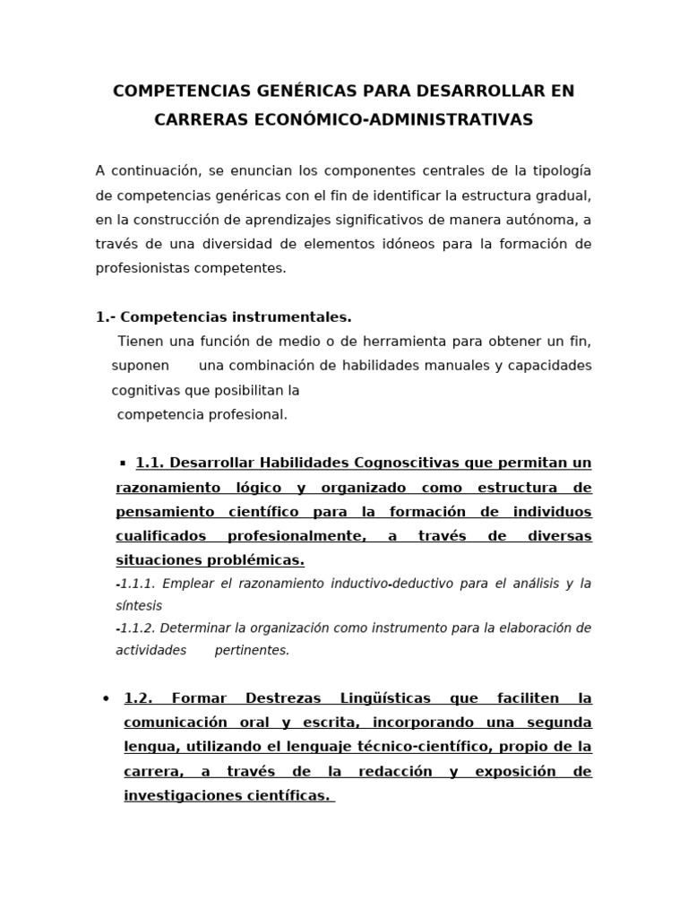 Competencias Genericas | PDF