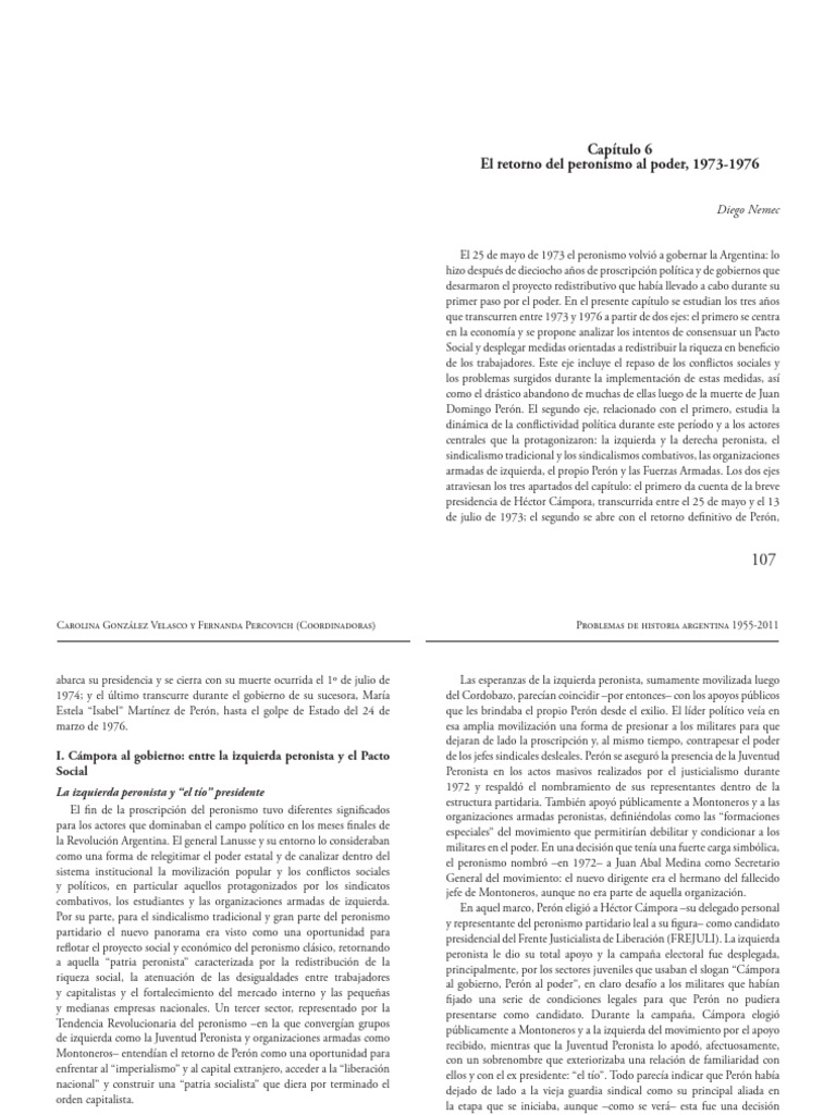 Peronismo en Argentina: 1973-1976 | PDF | Argentina