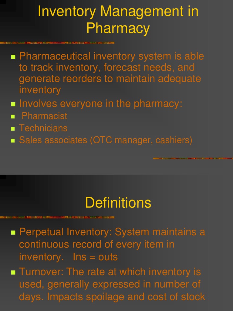 Inventory Management in Pharmacy | PDF | Inventory | Adverse Effect