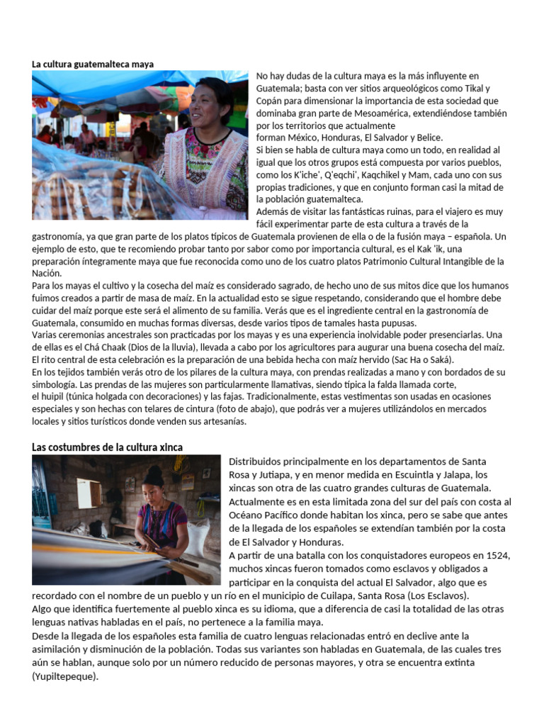 La Cultura Guatemalteca Maya | PDF