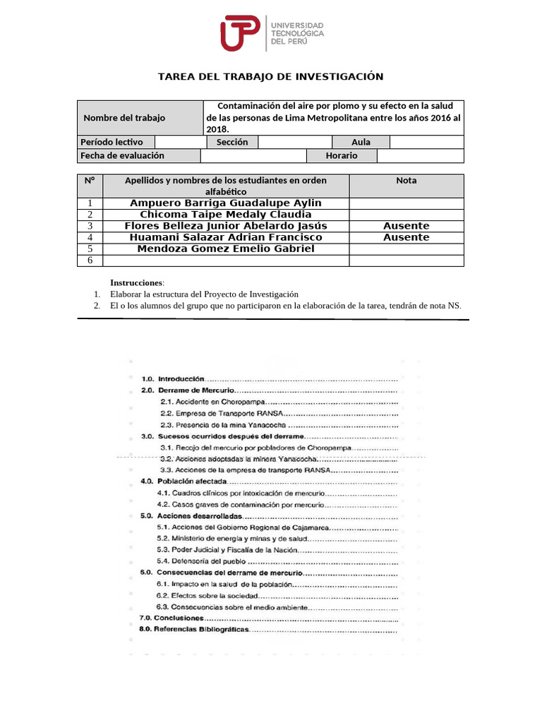 Modelo de La Estructura Del Trabajo de Investigación 12 | PDF