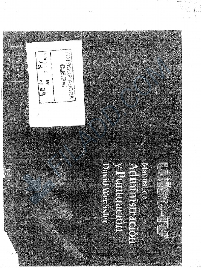 Manual Wisc - IV ORDENADO | PDF