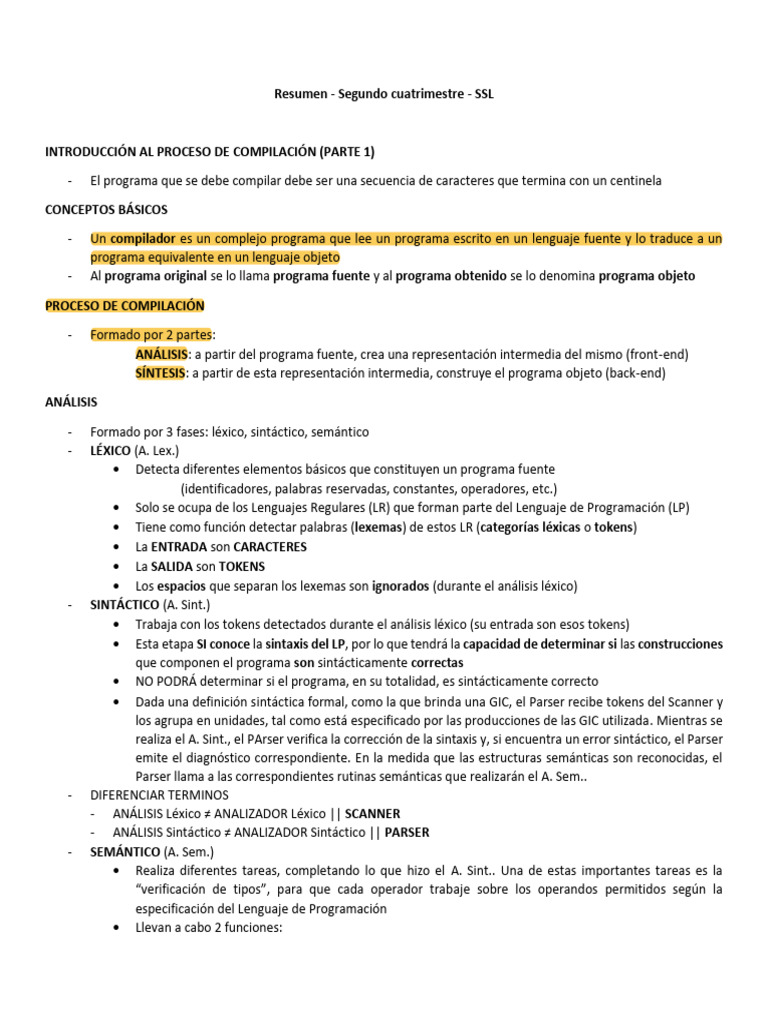 Resumen - Segundo Cuatrimestre - SSL | PDF