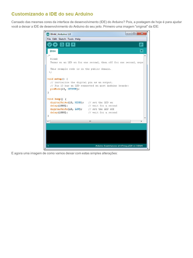 Blog Do Natanael # # - Customizando A IDE Do Seu Arduino | PDF