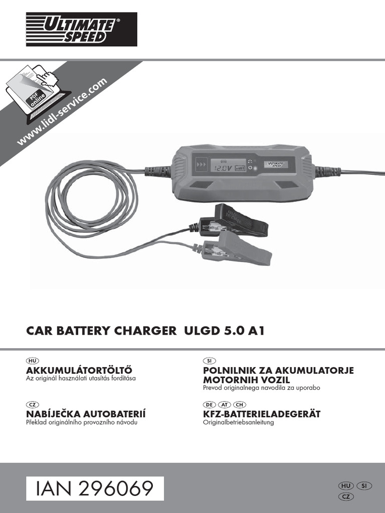 Ultimate B1 Auto Motor Akkumulator Tolto 6V 12V Hasznalati Utasitas HU ...