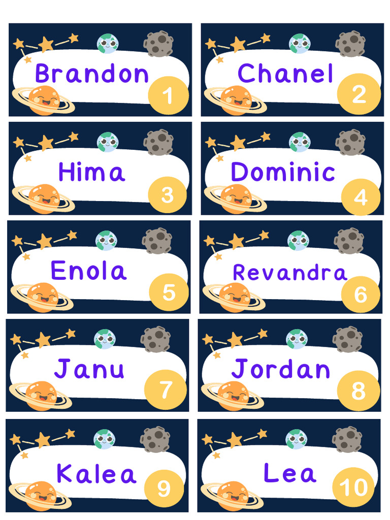 Blue Cute Illustration Planet Student Label | PDF