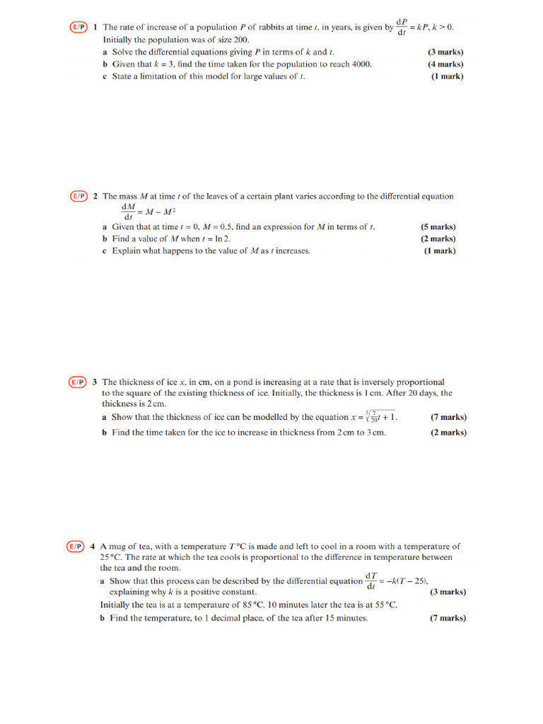 Ex 11k Pure Mathematics Y2 A Lvel | PDF