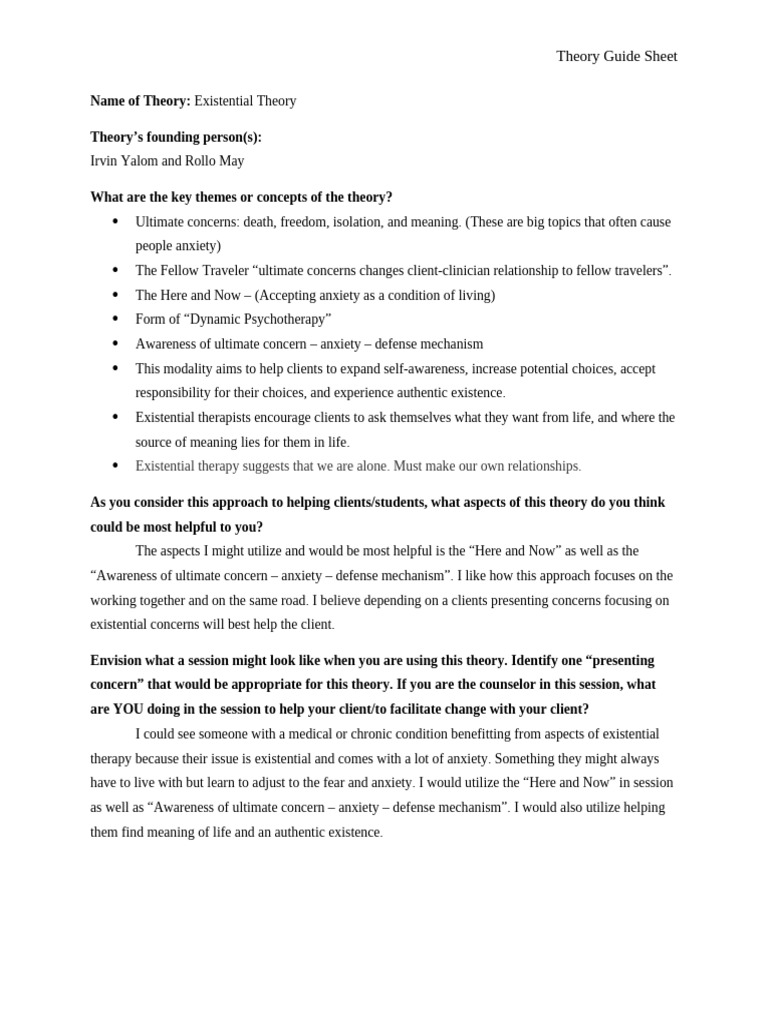 Existential and Person Centered Key Points | PDF