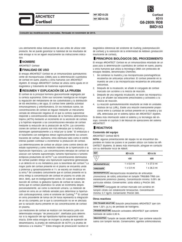Cortisol: B8D153 G6-2809 R08 | PDF