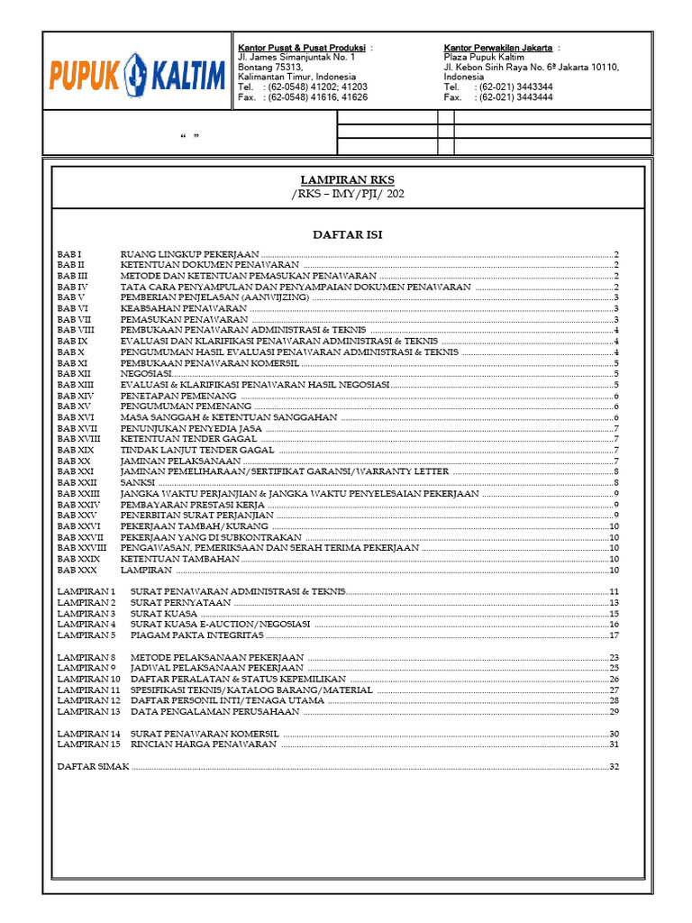 Lampiran RKS Baru 1718174619 | PDF