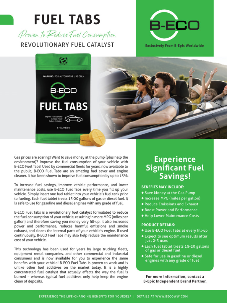 B-Eco+Fuel+Tabs+Product+Details | PDF