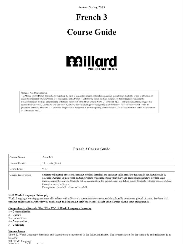 French 3 Course Guide AUG23 | PDF