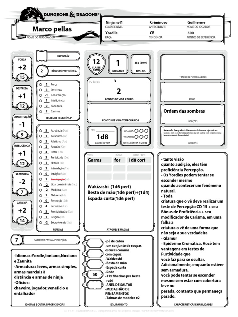 Ficha_de_Personagem Gui | PDF