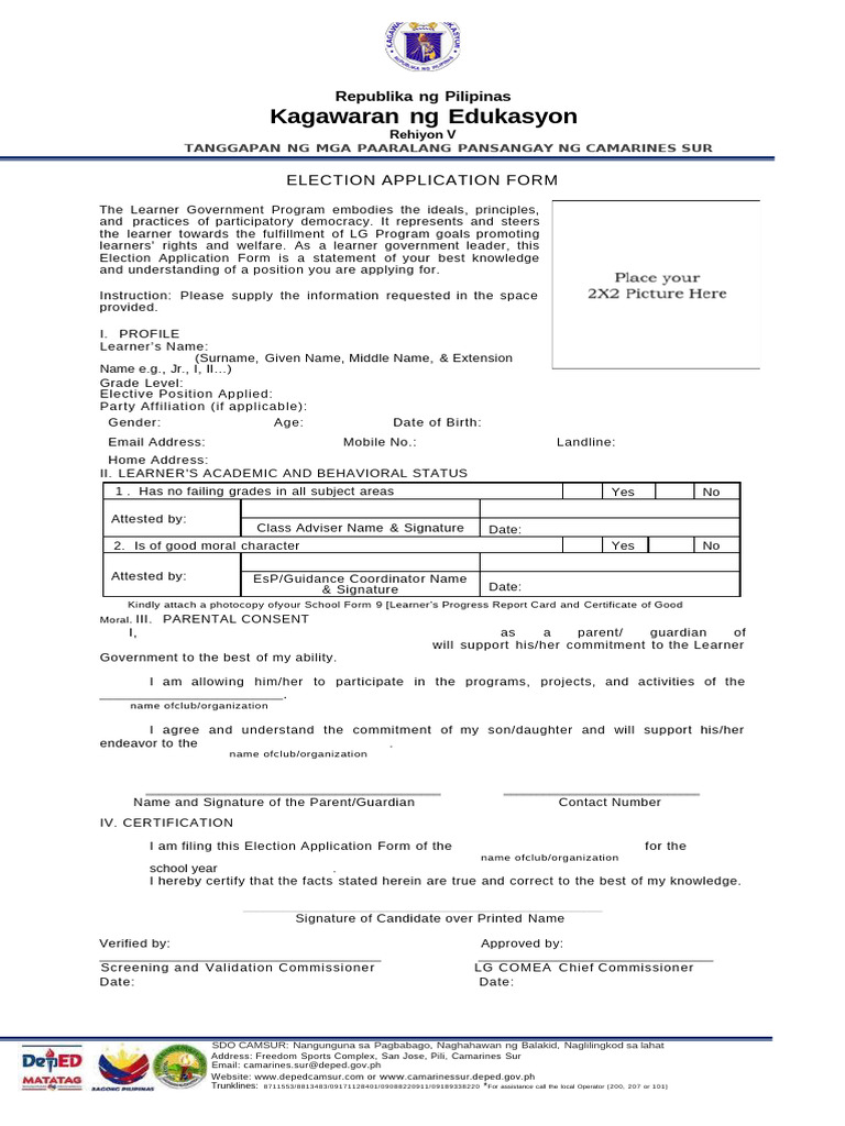 Election Application Form | PDF