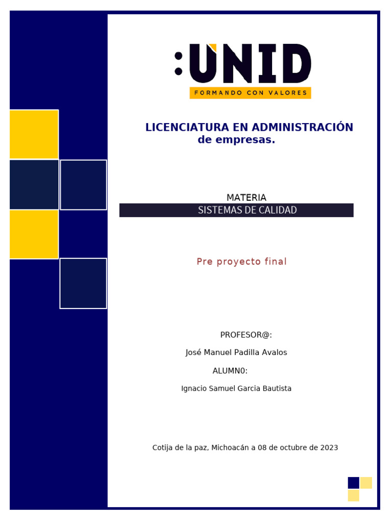 Garcia Bautista Samuel Preproyecto | PDF