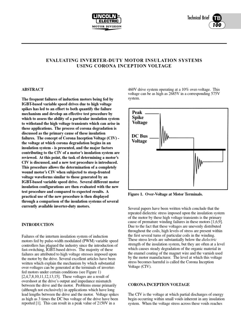 Evaluating Inverter-Duty Motor Insulation Systems | PDF