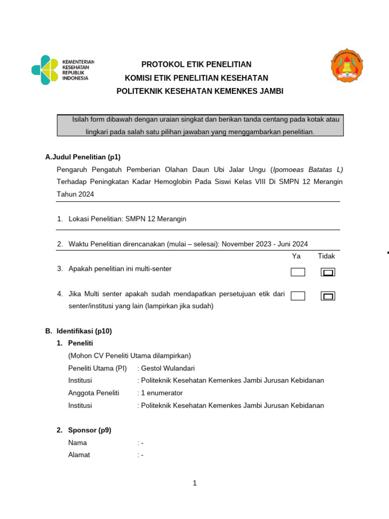 Protokol Penelitian | PDF