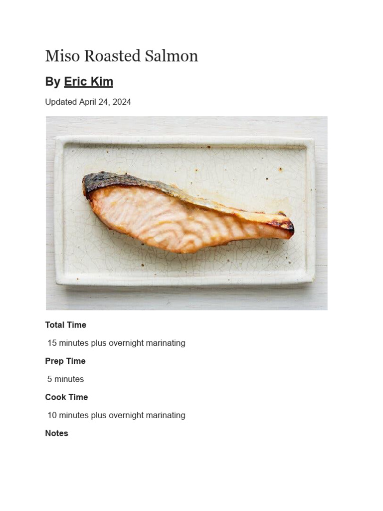 NYT COOKING - Miso Roasted Salmon | PDF