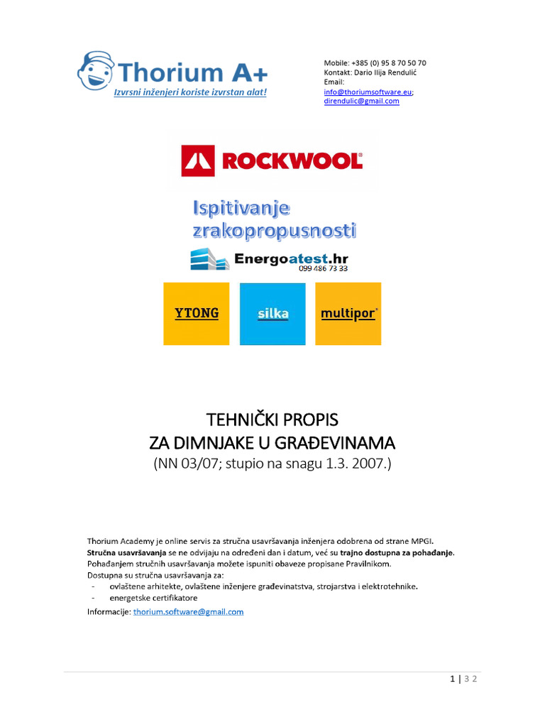 Tehnicki Propis Za Dimnjake U Gradevinama NN 03 07 | PDF