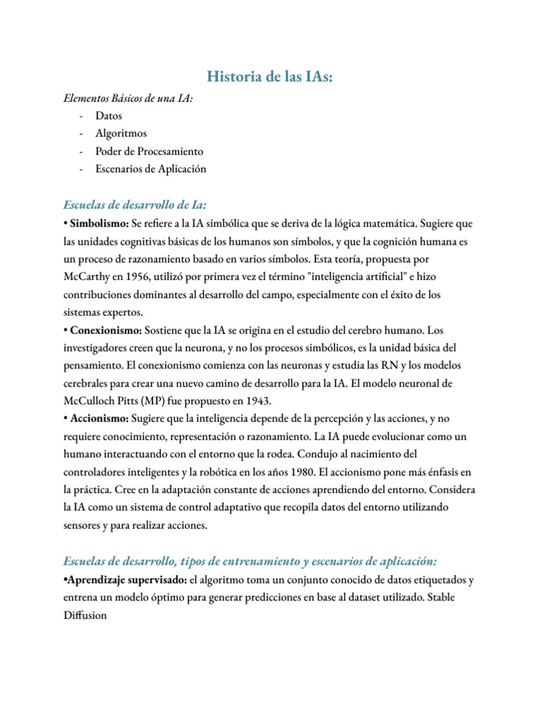 Historia de Las IAs | PDF