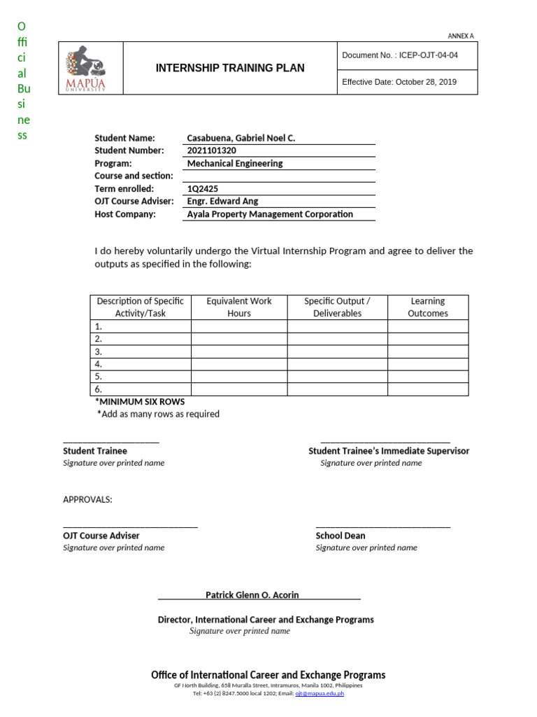 Training Plann | PDF