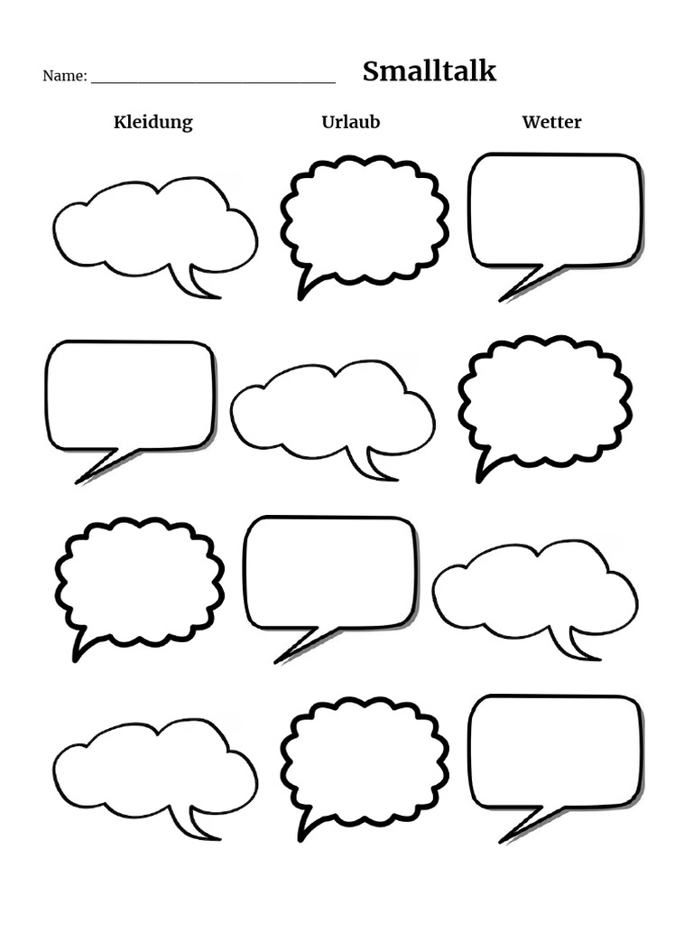 Arbeitsblatt - Smalltalk | PDF