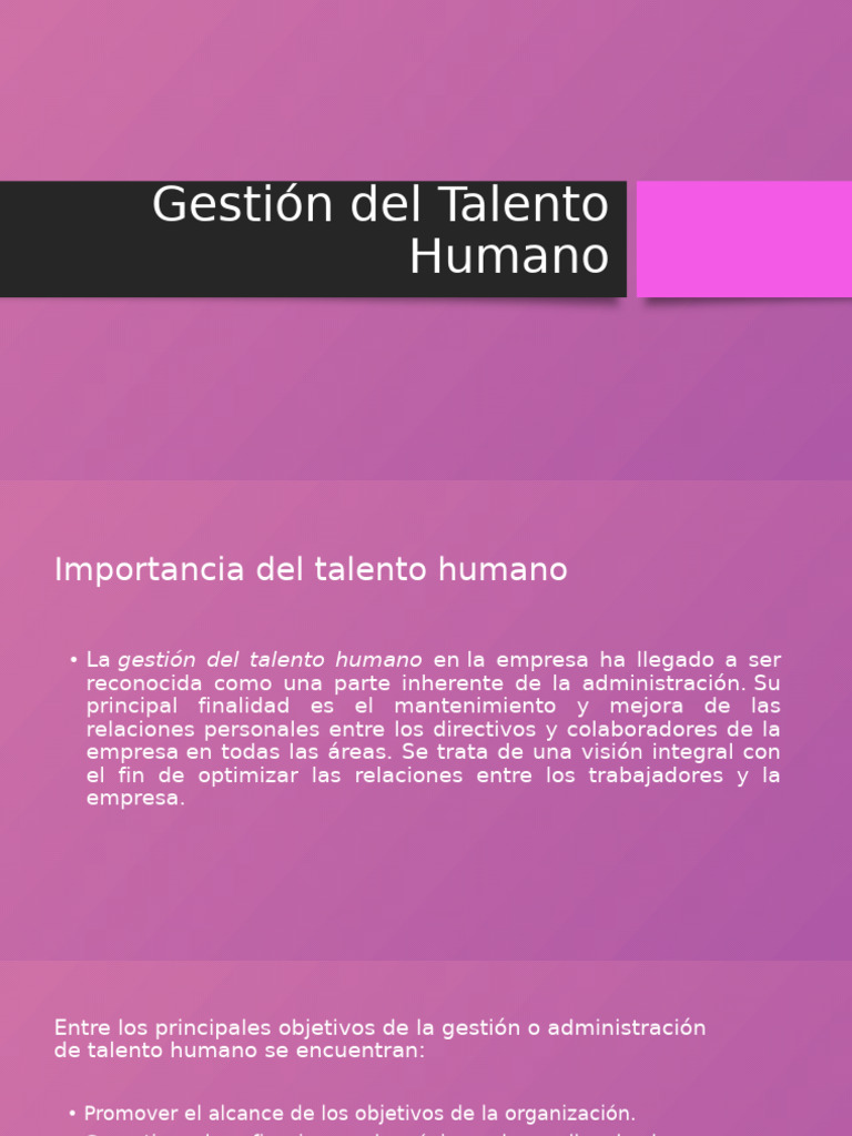 Unidad 3 GESTION TALENTO HUMANO | PDF