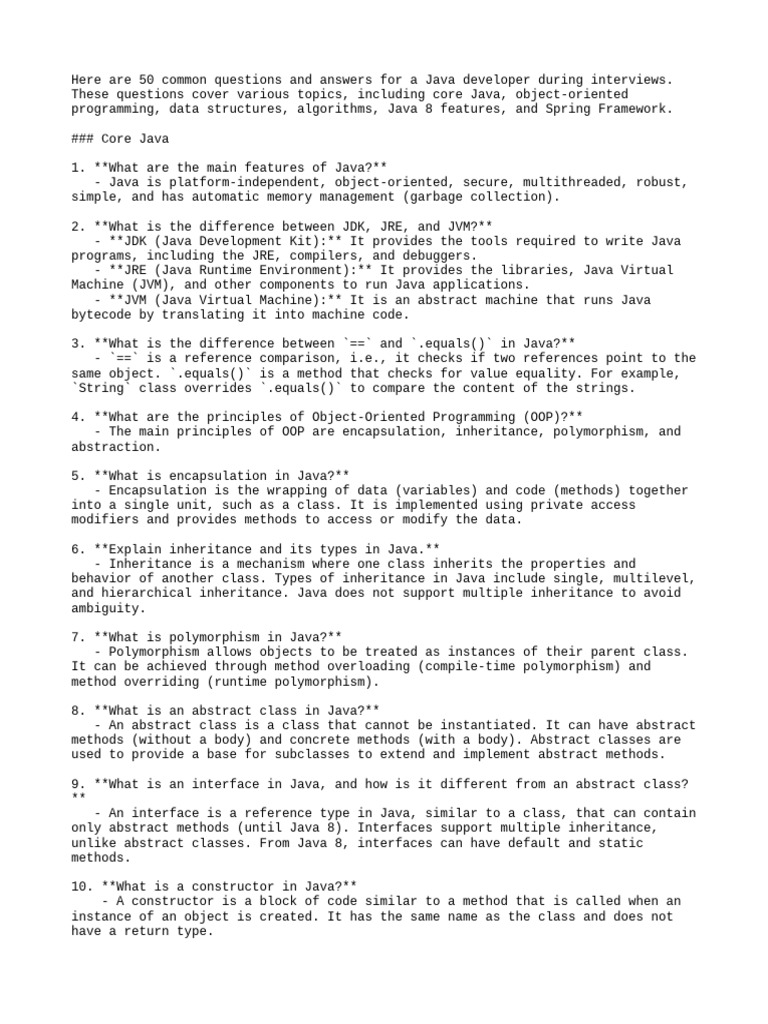 Java Interview Questions | PDF