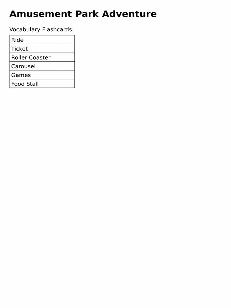 Amusement Park Pdf
