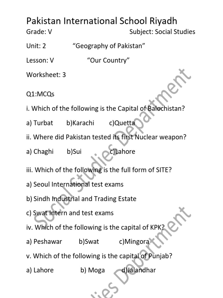 Grade 5 Social Studies Unit 2 Lesson 5 Our Country WORKSHEET 3 | PDF