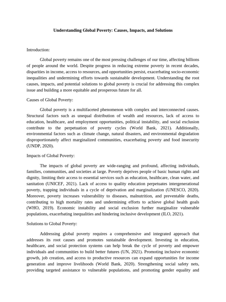 Understanding Global Poverty | PDF