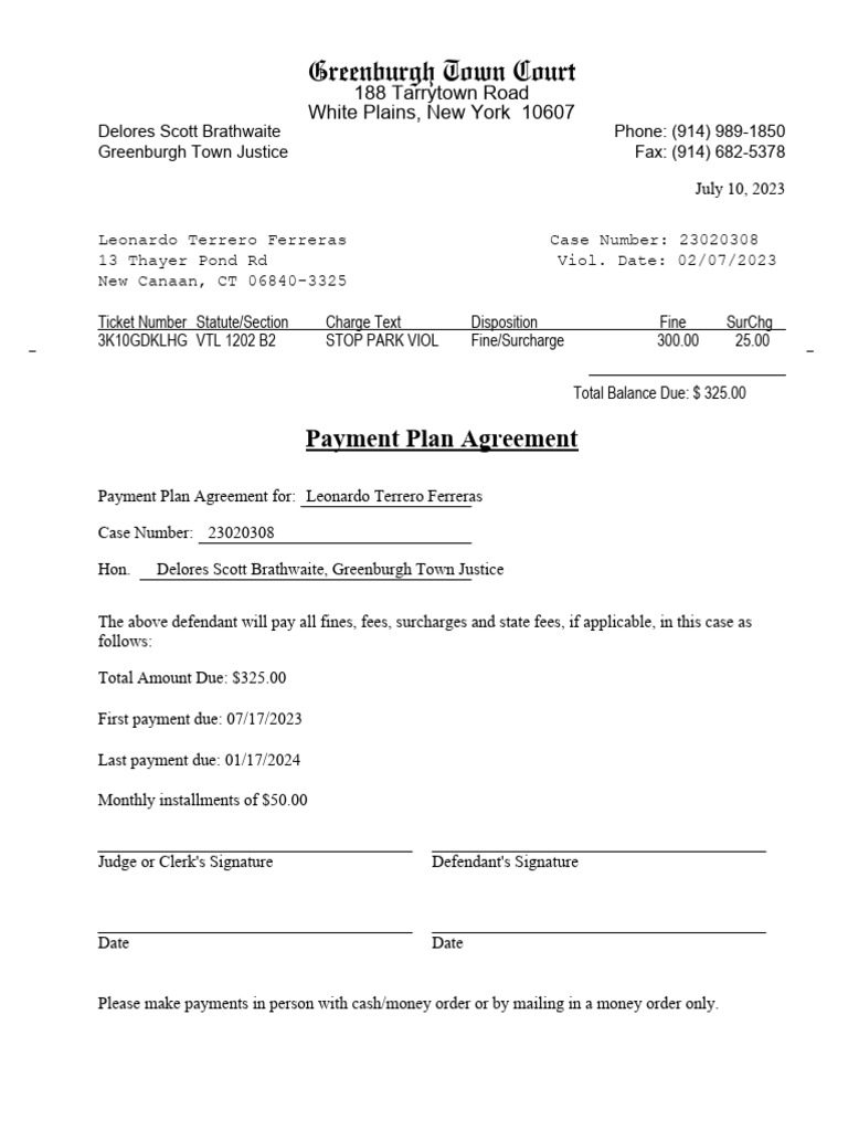 Payment Plan Agreement Pdf