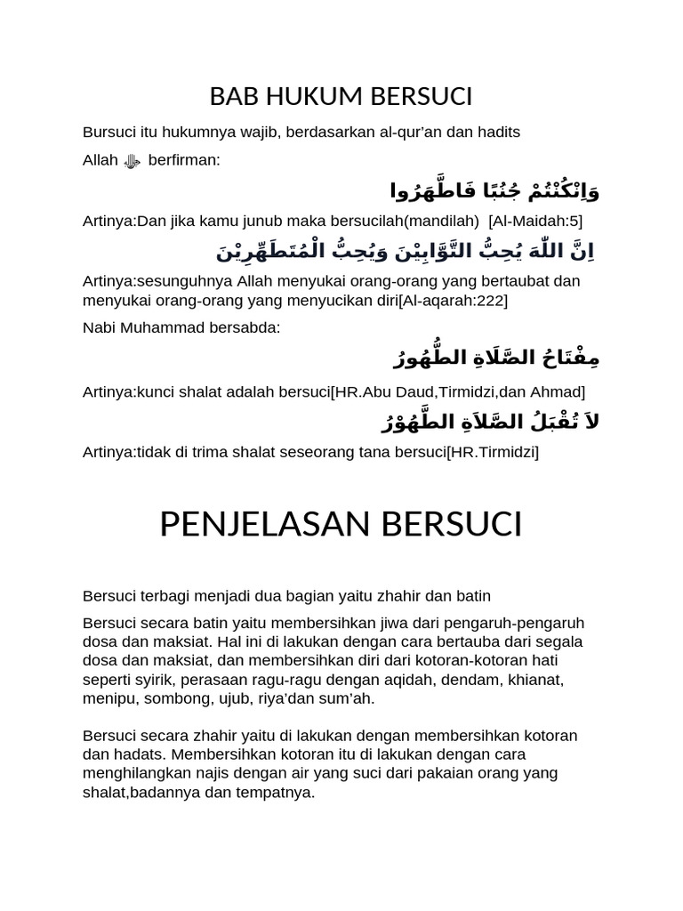 Bab Hukum Bersuci | PDF