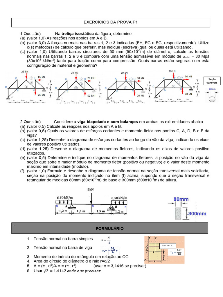 Downloadsexerccios Da Prova p1 A1 | PDF