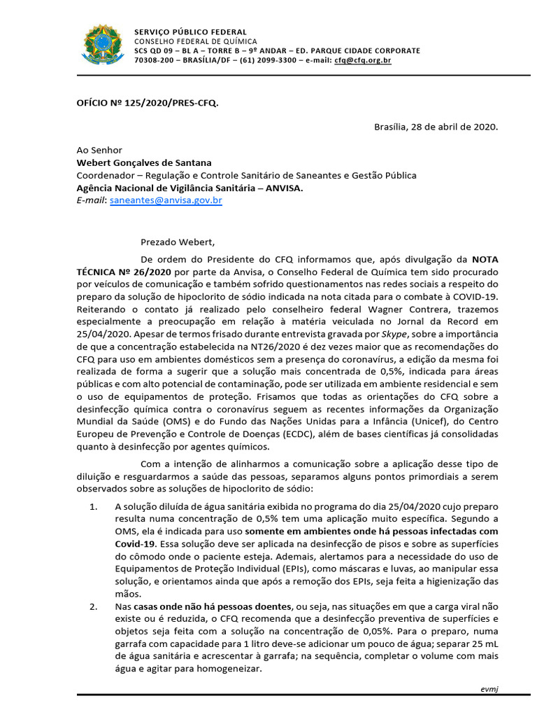 Anexo 5 - Oficio n0125-2020-Pres-CFQ | PDF