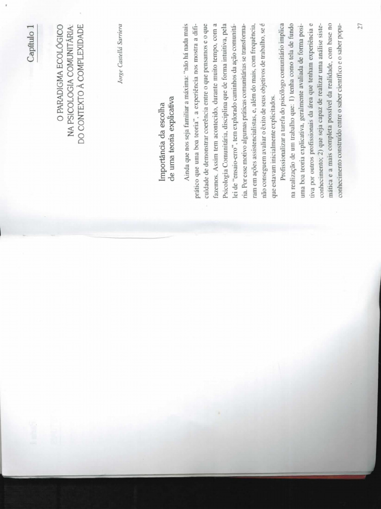 Texto - Cap 1 -O Paradigma Ecológico Na Psicologia Comunitária | PDF