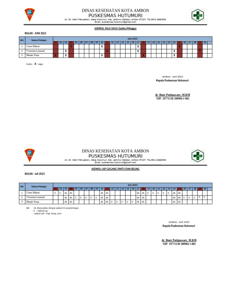 Jadwal CS 2023 (1) Juni | PDF