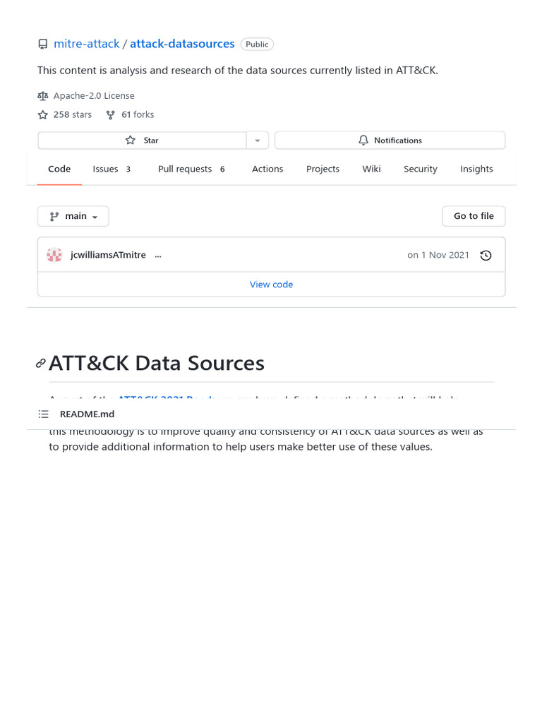 GitHub - Mitre-Attack - Attack-Datasources | PDF | Data | Metadata