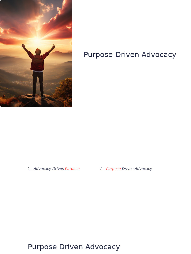 Purpose Driven Advocacy & Understanding The Self | PDF
