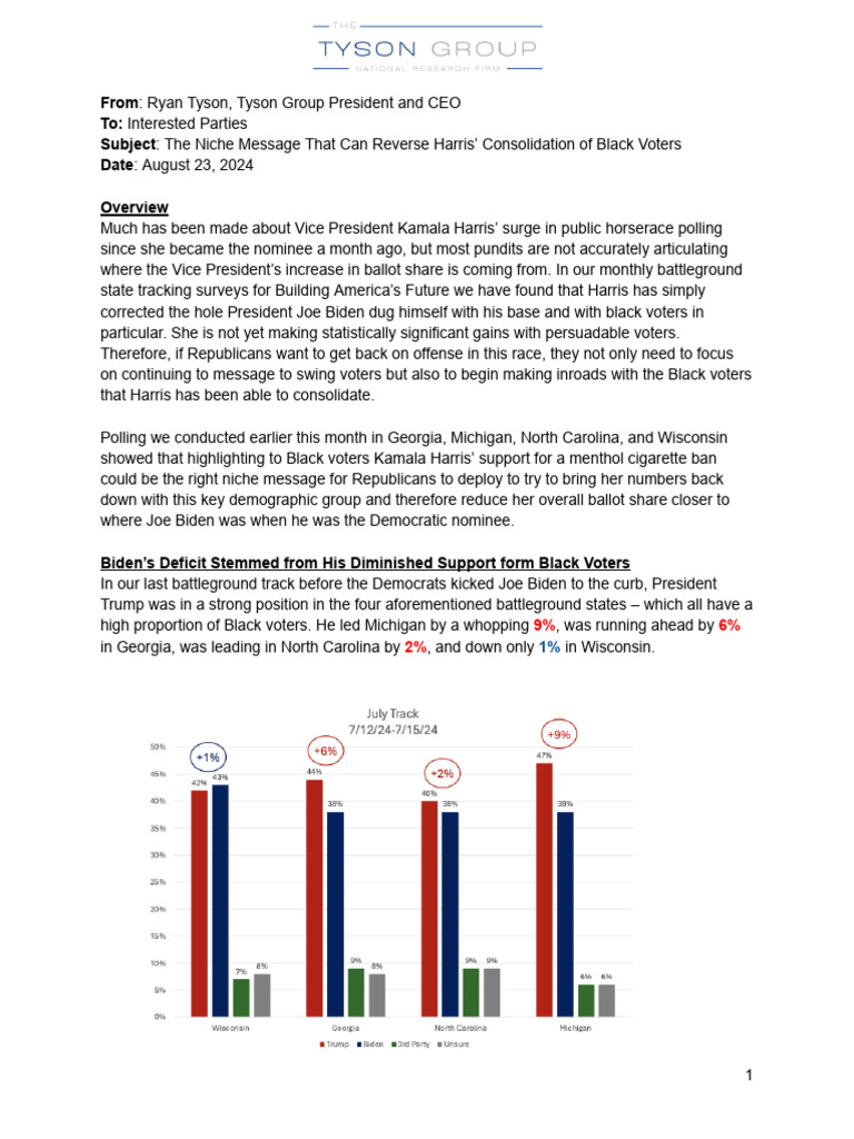 Tyson Group - Memo | PDF | Democratic Party (United States) | Law