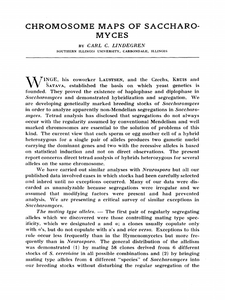 Hereditas - December 1949 - Lindegren - Chromosome Maps of ...