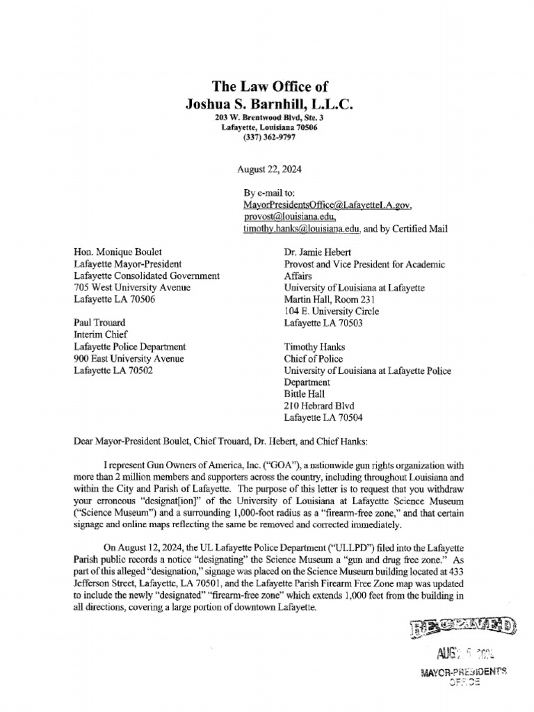 Letter Josh Banrhill-August 22, 2024 | PDF