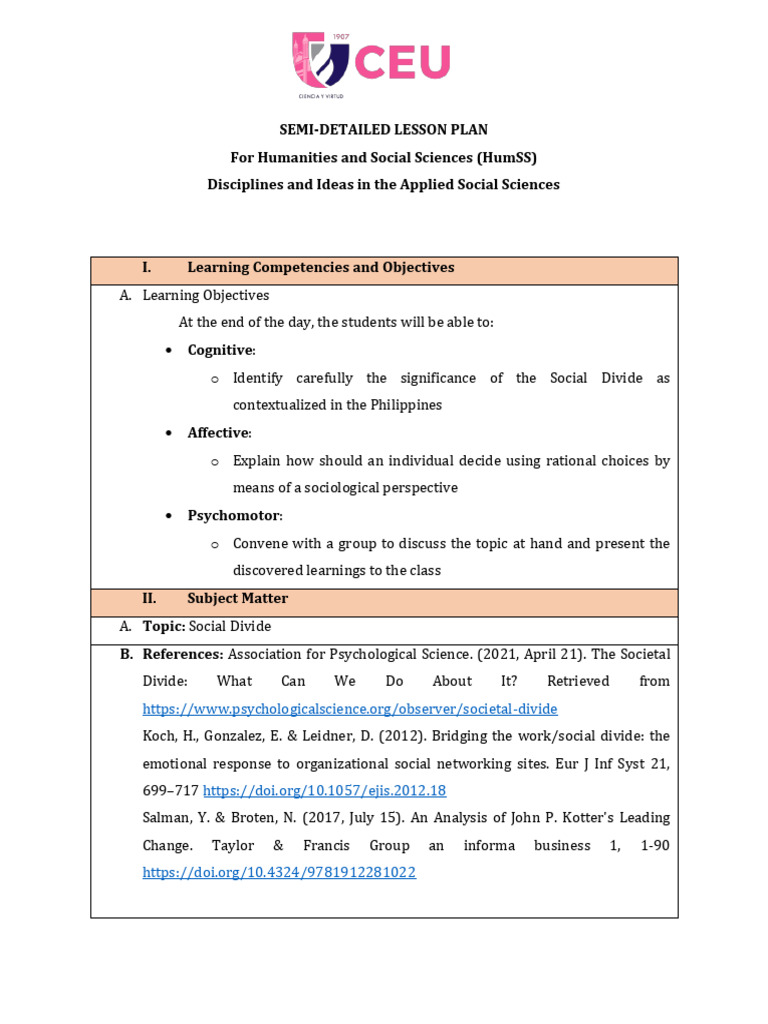 A Semi Detailed Lesson Plan Education | PDF | Teachers | Critical Thinking